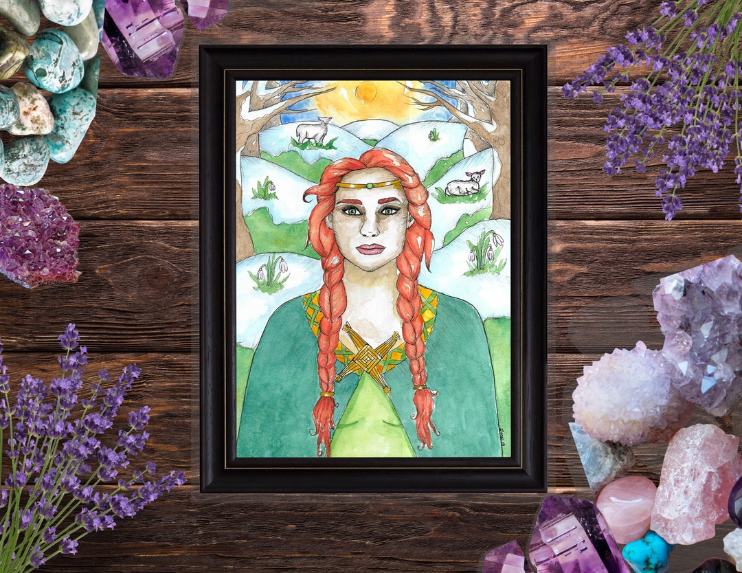 Goddess Art Celtic Goddess Brigid Art Print Brighid Imbolc St Bridget ...