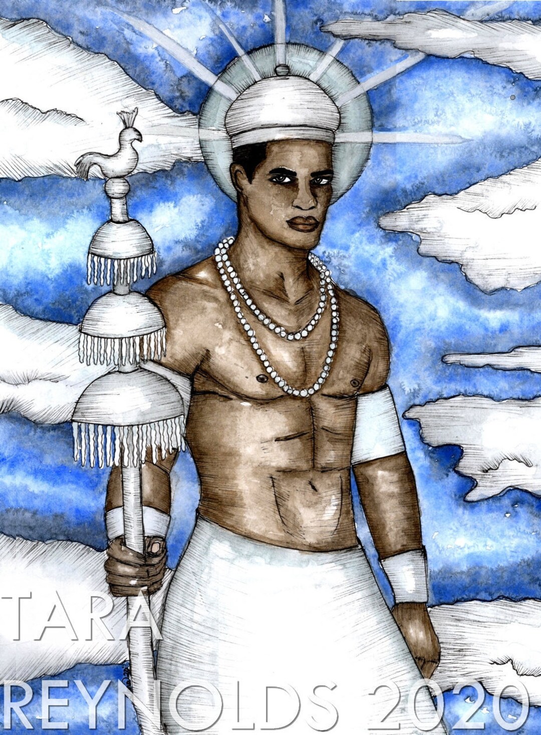 Obatala Art Voodoo Art Obatala Santeria Orisha Art Print Divine ...
