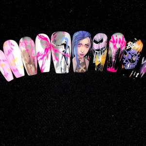 Jinx Theme Luxury Handmade Press-on Nails - Etsy