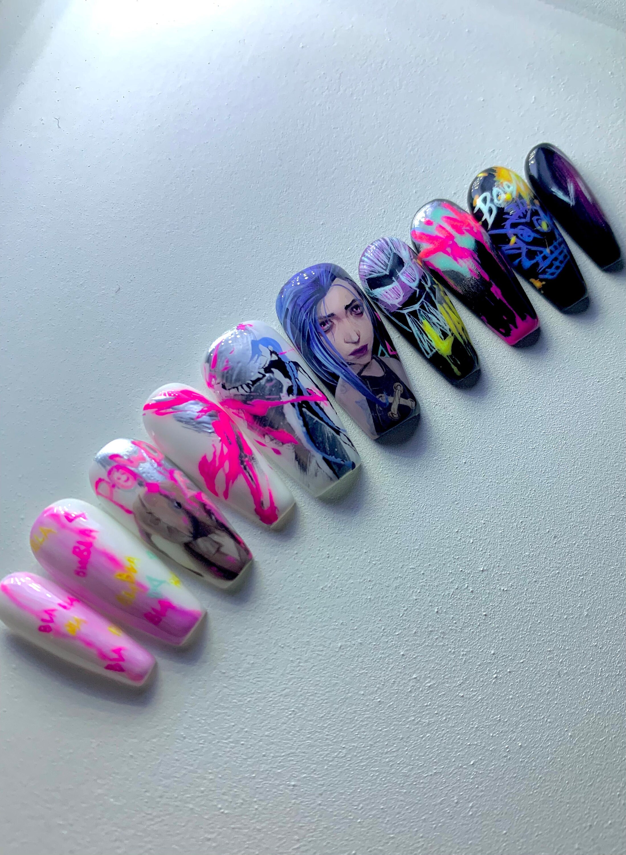 Jinx Theme Luxury Handmade Press-on Nails - Etsy