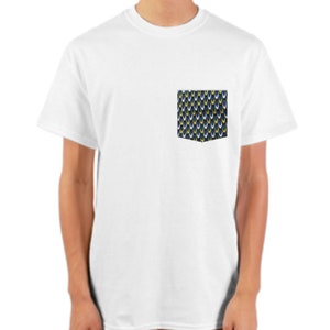 White Upside-down Pocket T-shirt - Etsy