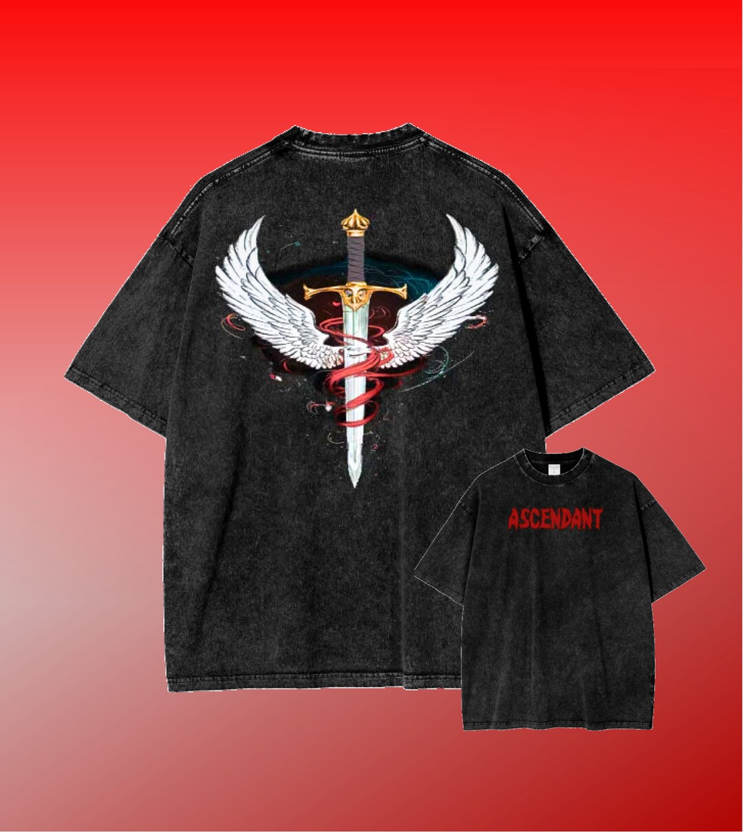 Sword With Angel Wings Vintage Shirt, Anime Insipired Shirt, Oversized ...
