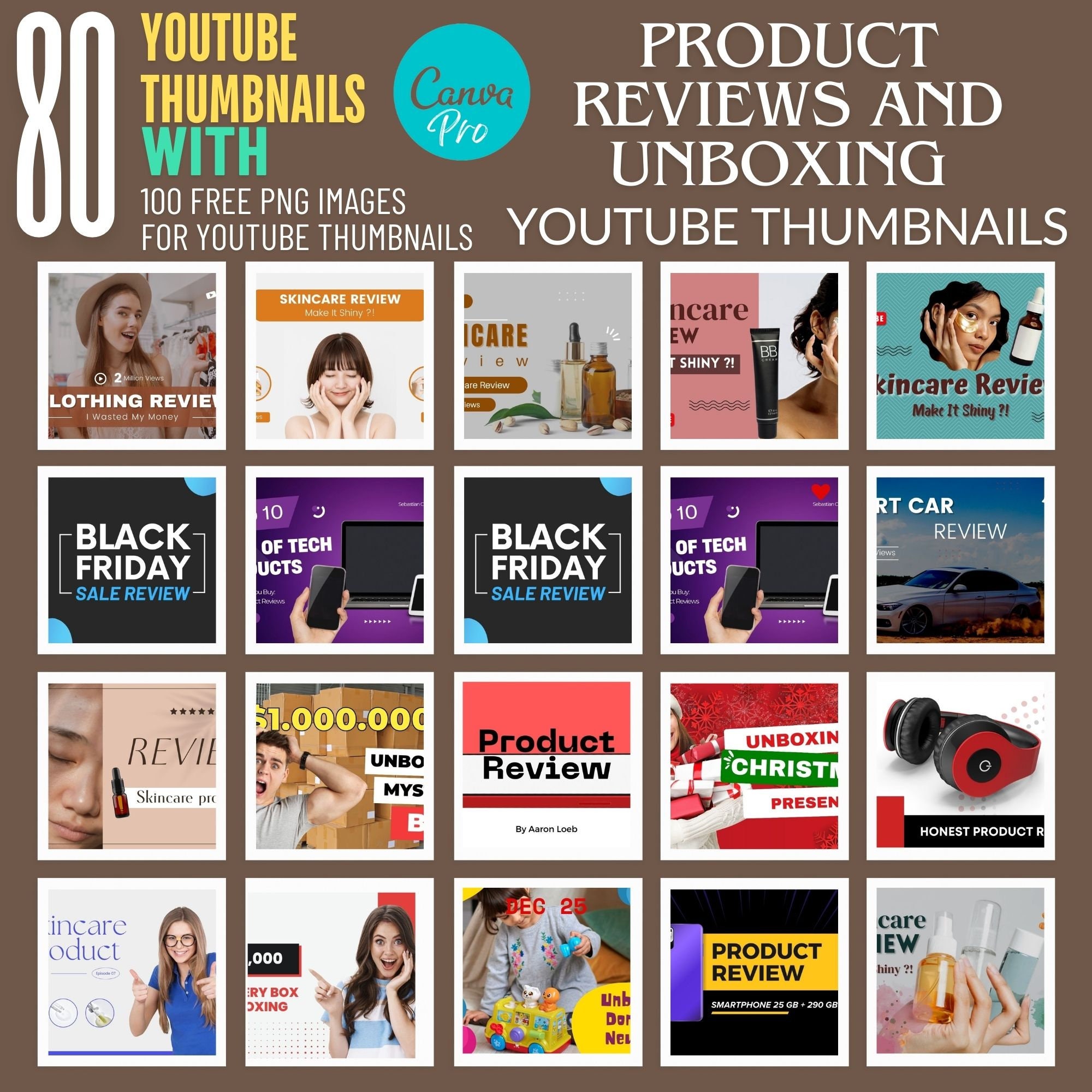 80 Youtube Thumbnail Templates| 100 PNG Transparent Images for Youtube ...