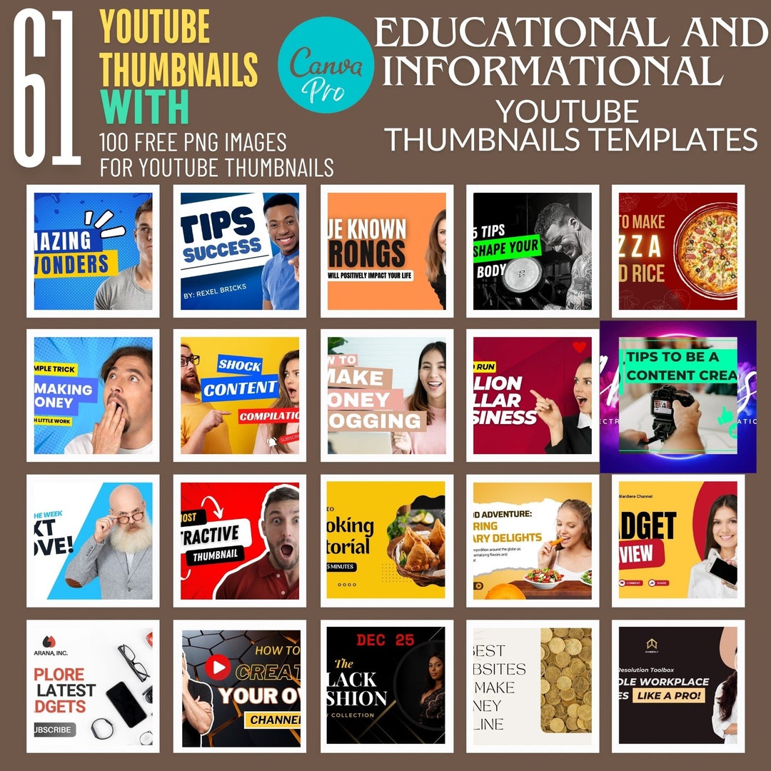 61 Youtube Thumbnails Templates | 100 PNG Transparent Images for ...