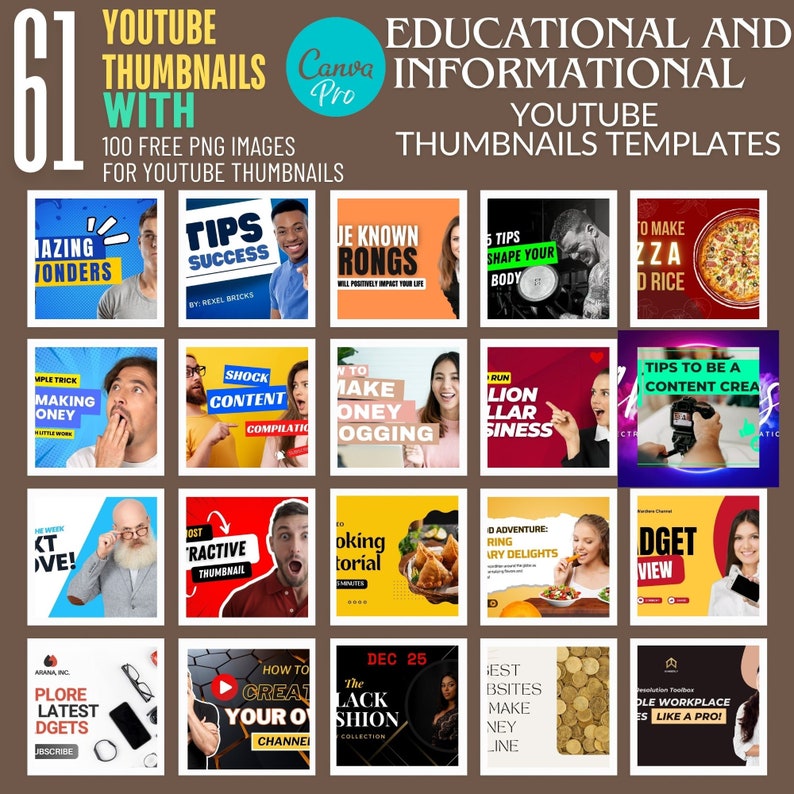 61 Youtube Thumbnails Templates | 100 PNG Transparent Images for ...