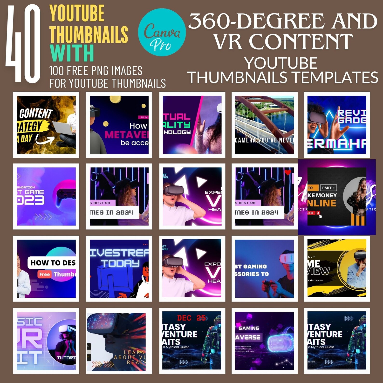 40 Youtube Thumbnails Templates | 100 PNG Transparent Images for ...