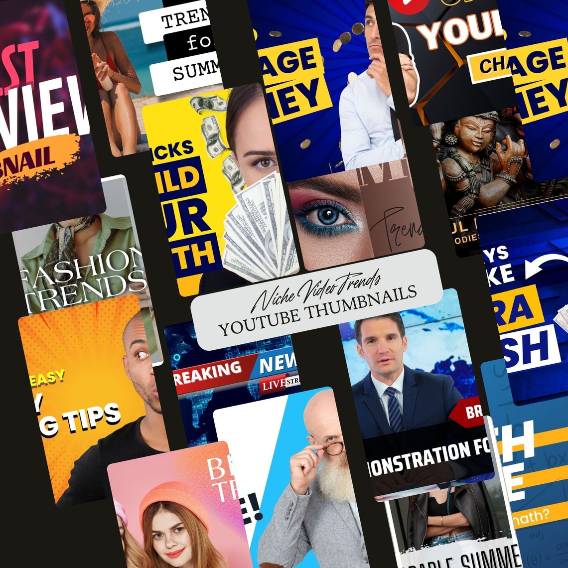 50 Youtube Thumbnail Templates | 100 PNG Transparent Images for Youtube ...