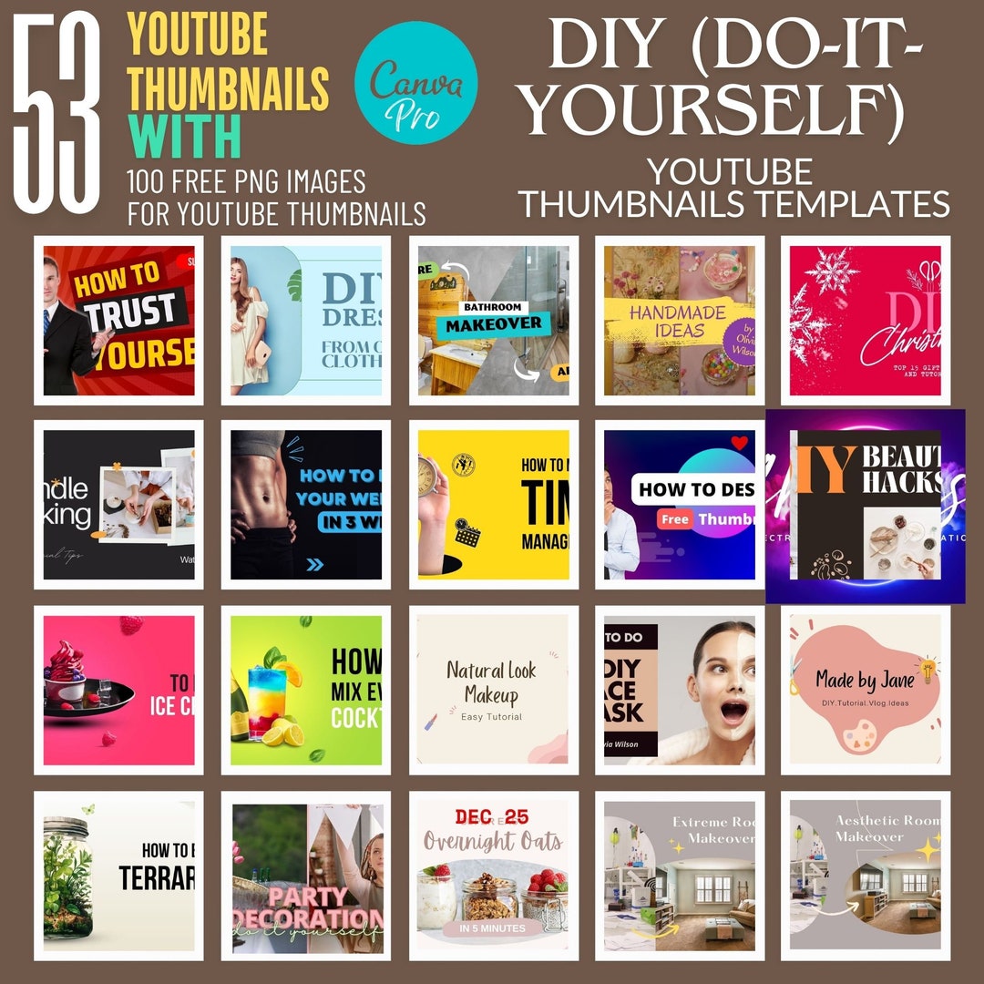 53 Youtube Thumbnail Templates| 100 PNG Transparent Images for Youtube ...