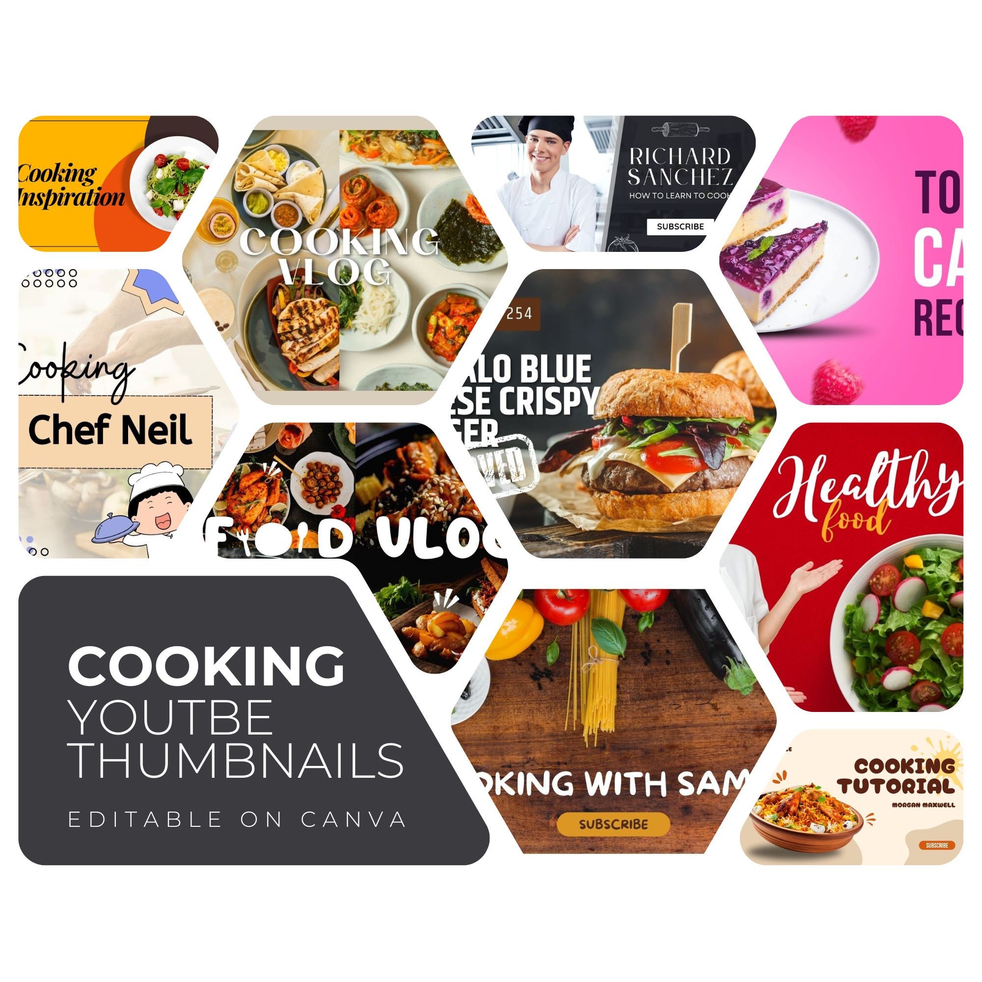 Cooking Youtube Thumbnail Templates: 58 Editable Designs (digital ...