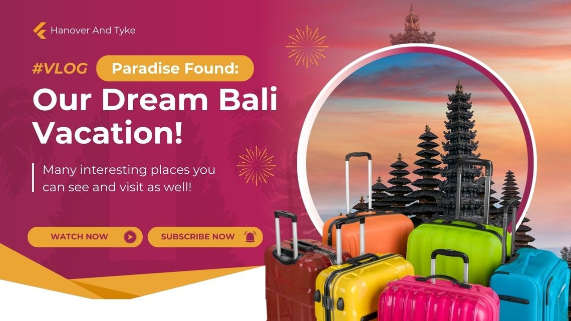 Travel Vlog Youtube Thumbnails: 60 Canva Templates, 100 PNG Images ...