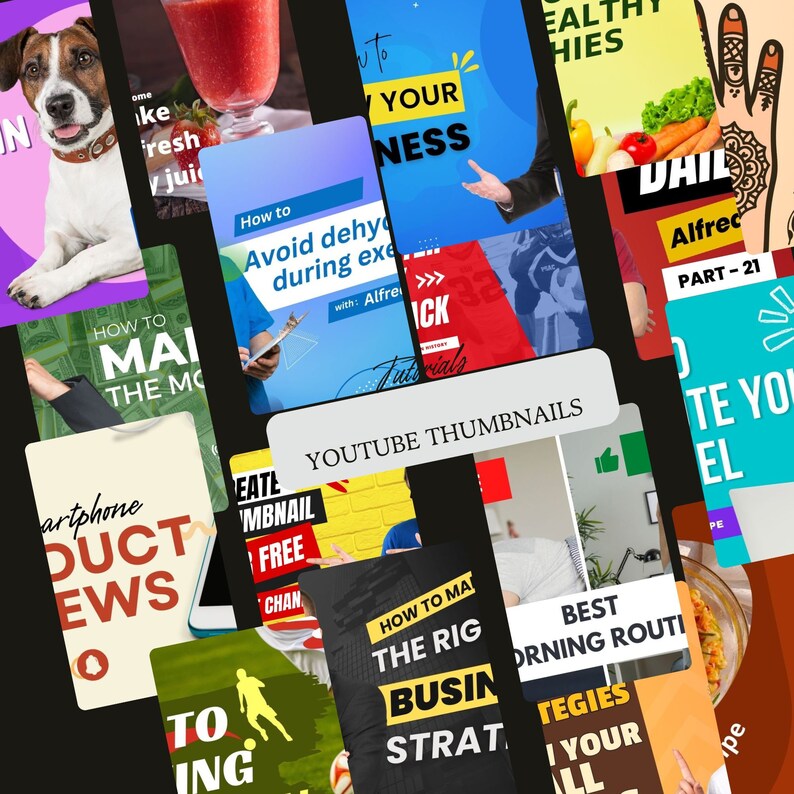 70 Youtube Thumbnail Templates: Editable Canva Designs (100 PNG Images ...