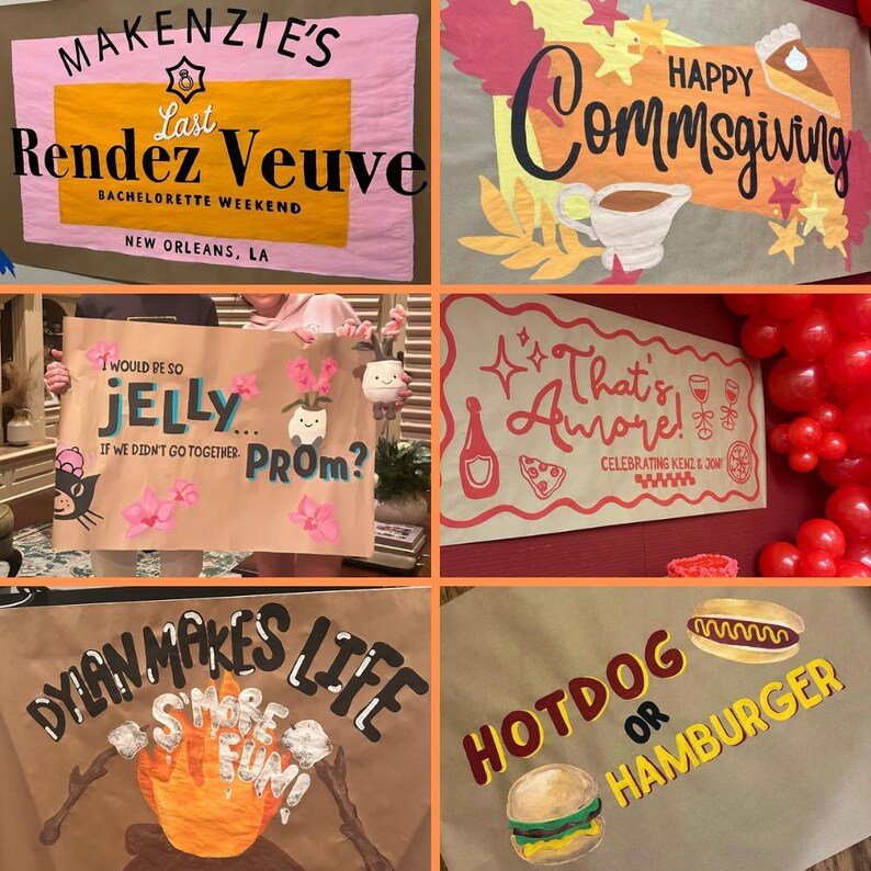 Custom Painted Banner | Butcher Paper Sign | Birthday Banner | Kraft ...