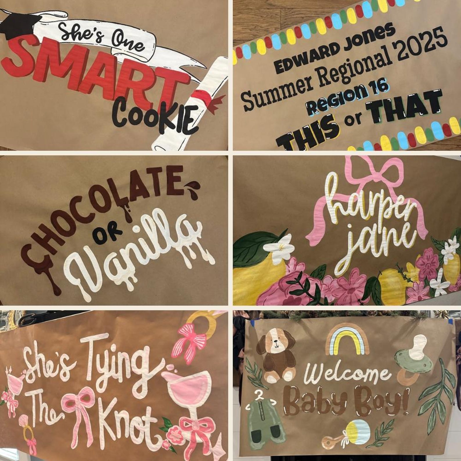 Custom Painted Banner | Butcher Paper Sign | Birthday Banner | Kraft ...