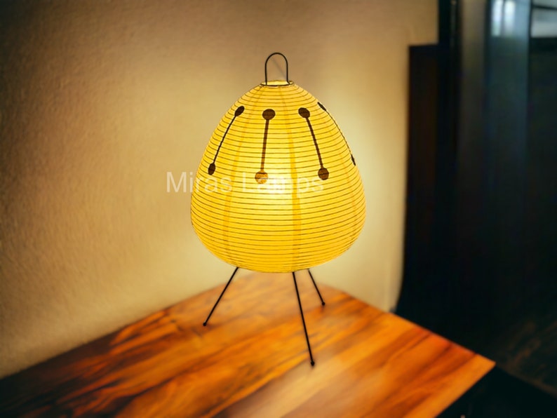 Cute Japanese Rice Lamp in Paper Table Lamp With Tripod Stand, Bedroom ...