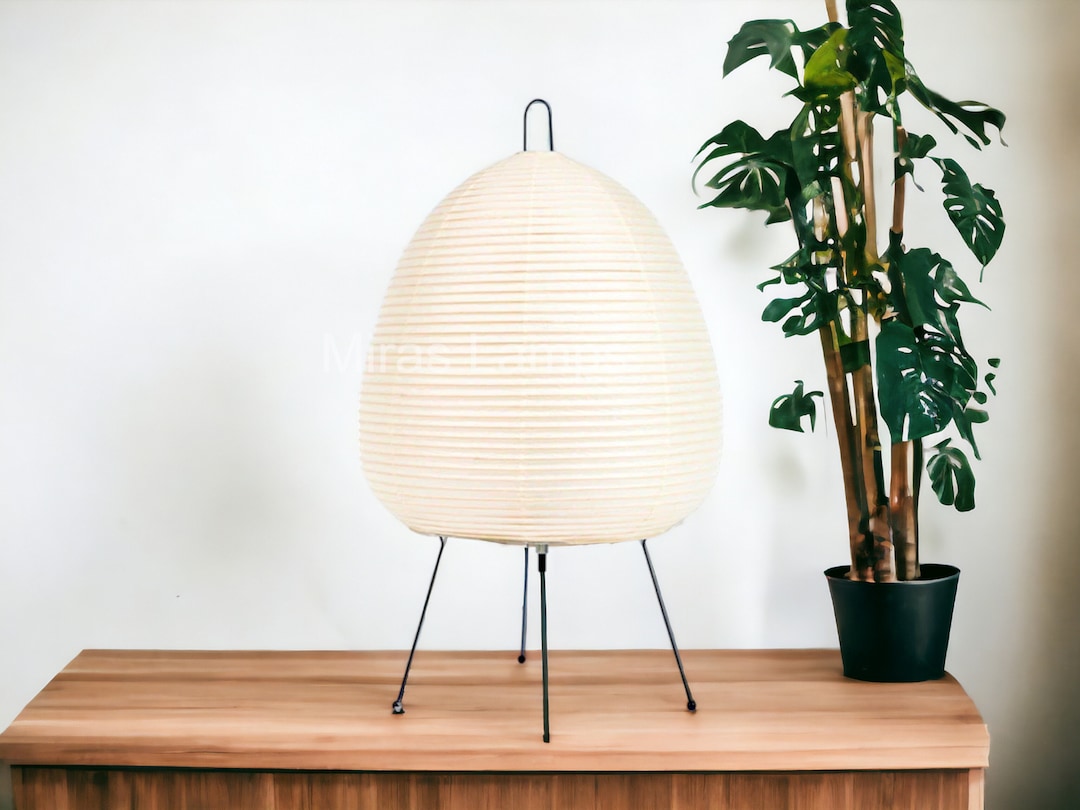 Cute Japanese Rice Lamp in Paper Table Lamp With Tripod Stand, Bedroom ...