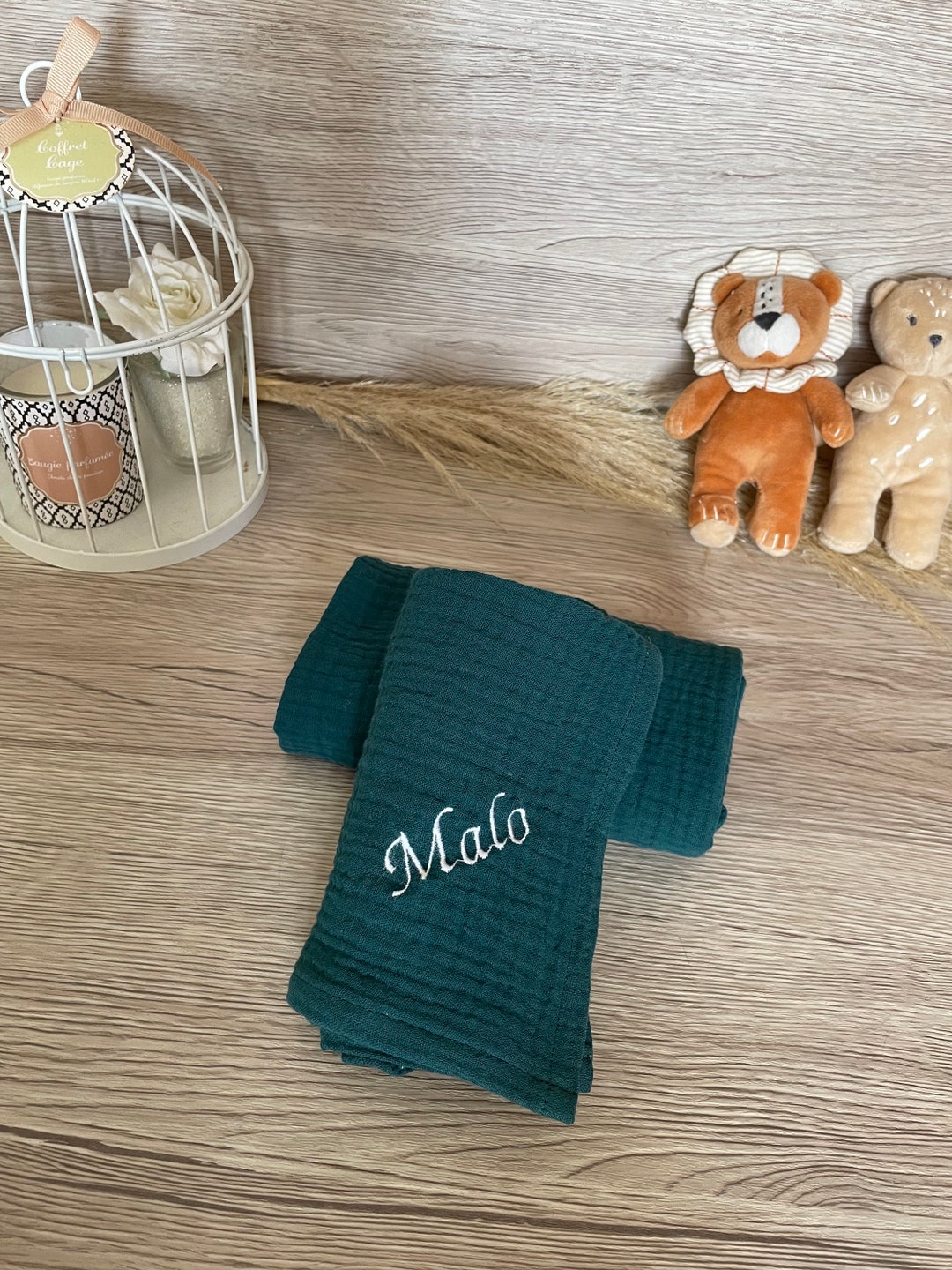 Set of 2 Swaddles 60x60cm Personalized Color of Your Choice - Etsy