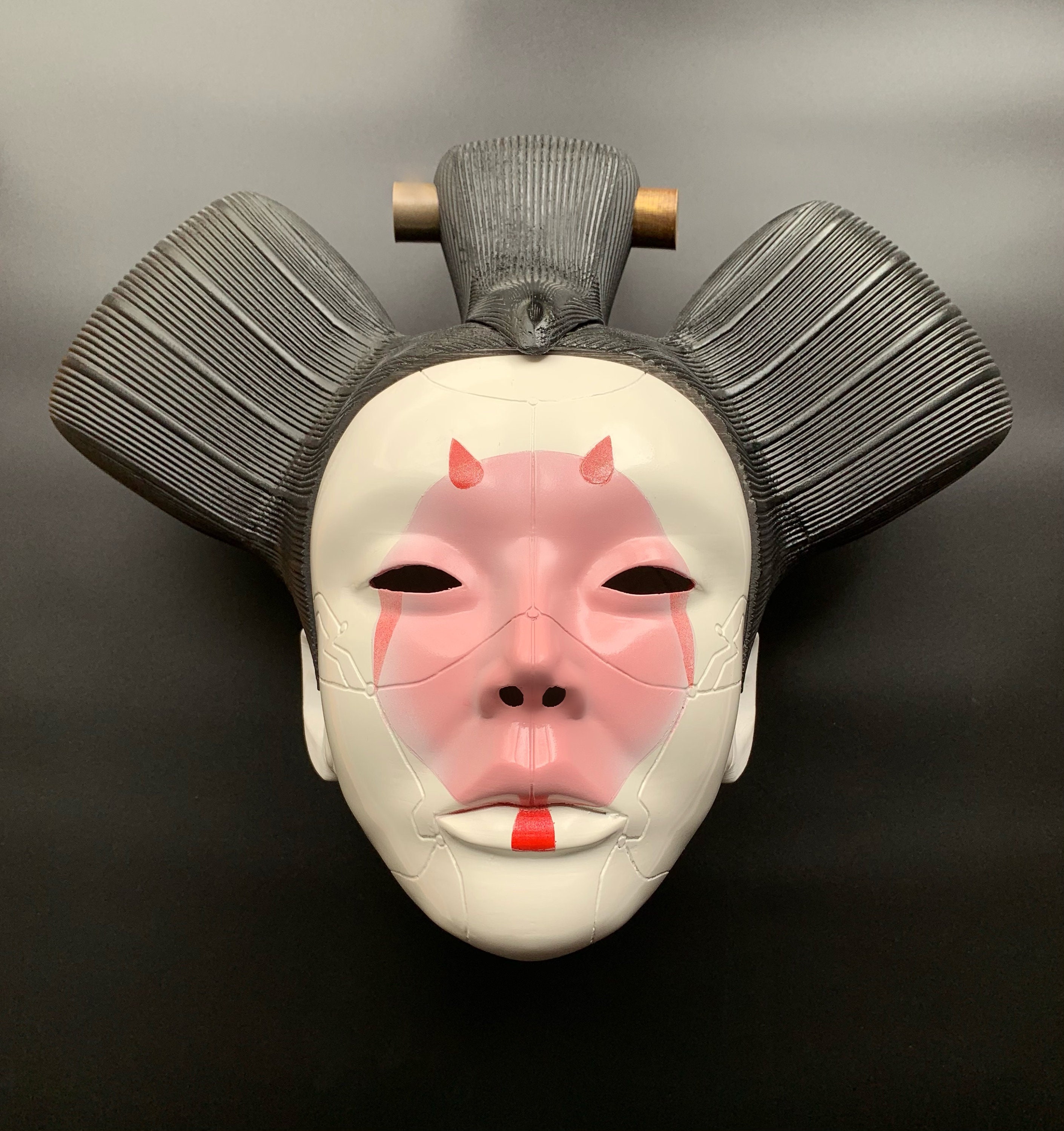 Hand Painted Geisha Robot Ghost in the Shell.kigurumi Mask Helmet Cosplay.robotic Geisha. Geisha ...