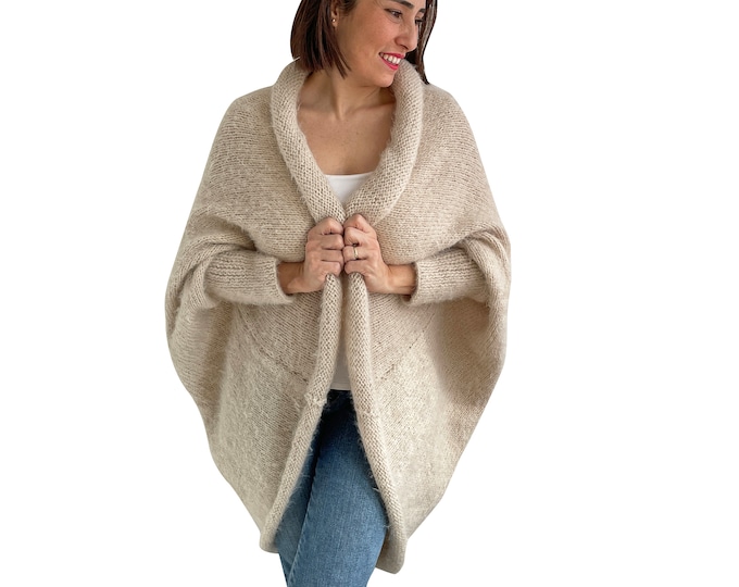 Wool Cardigan, Open Front Cardigan, Wrap Cardigan, Plus Size Clothing ...