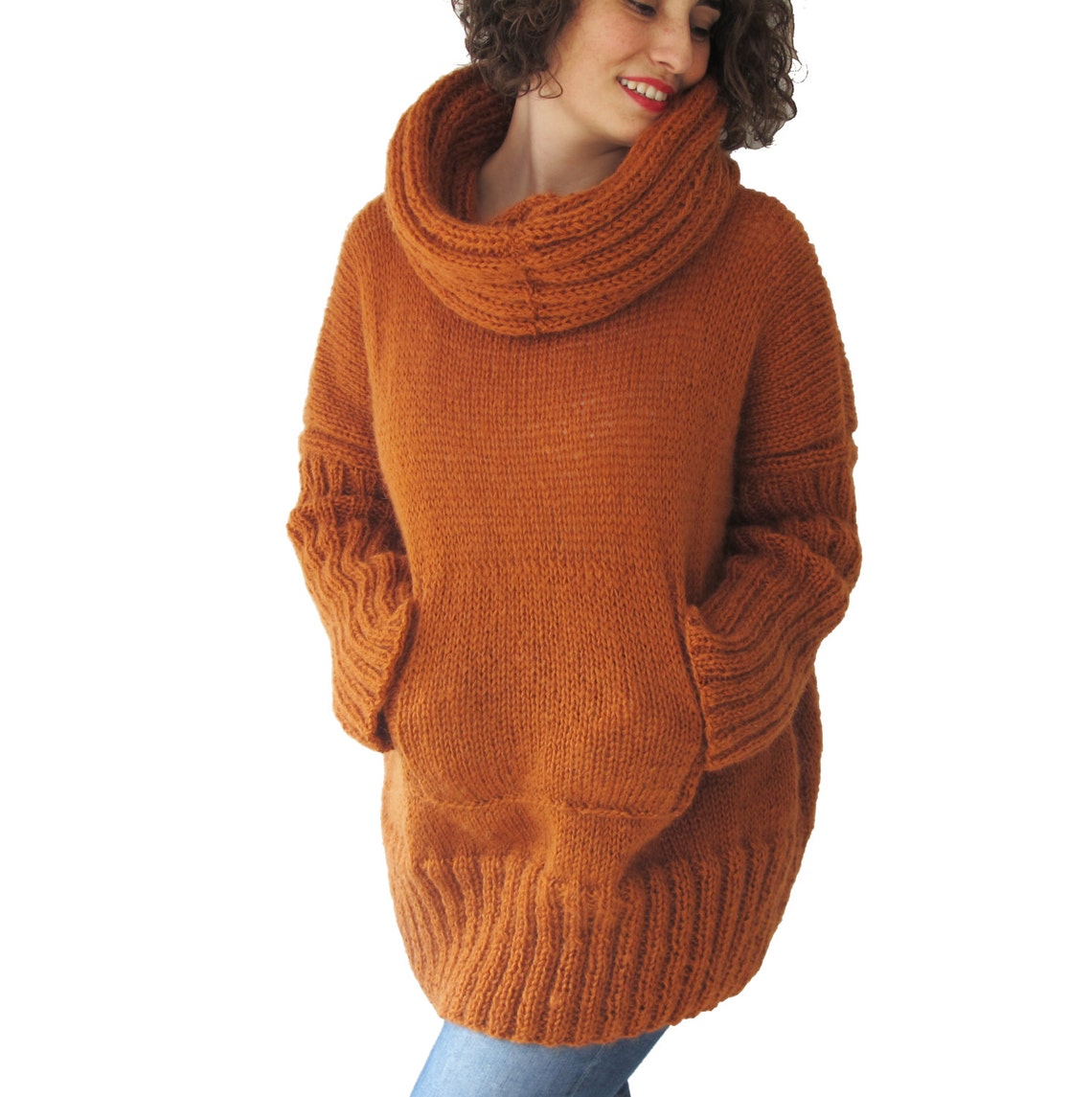 Mohair Sweater, Accordion Neck - Etsy