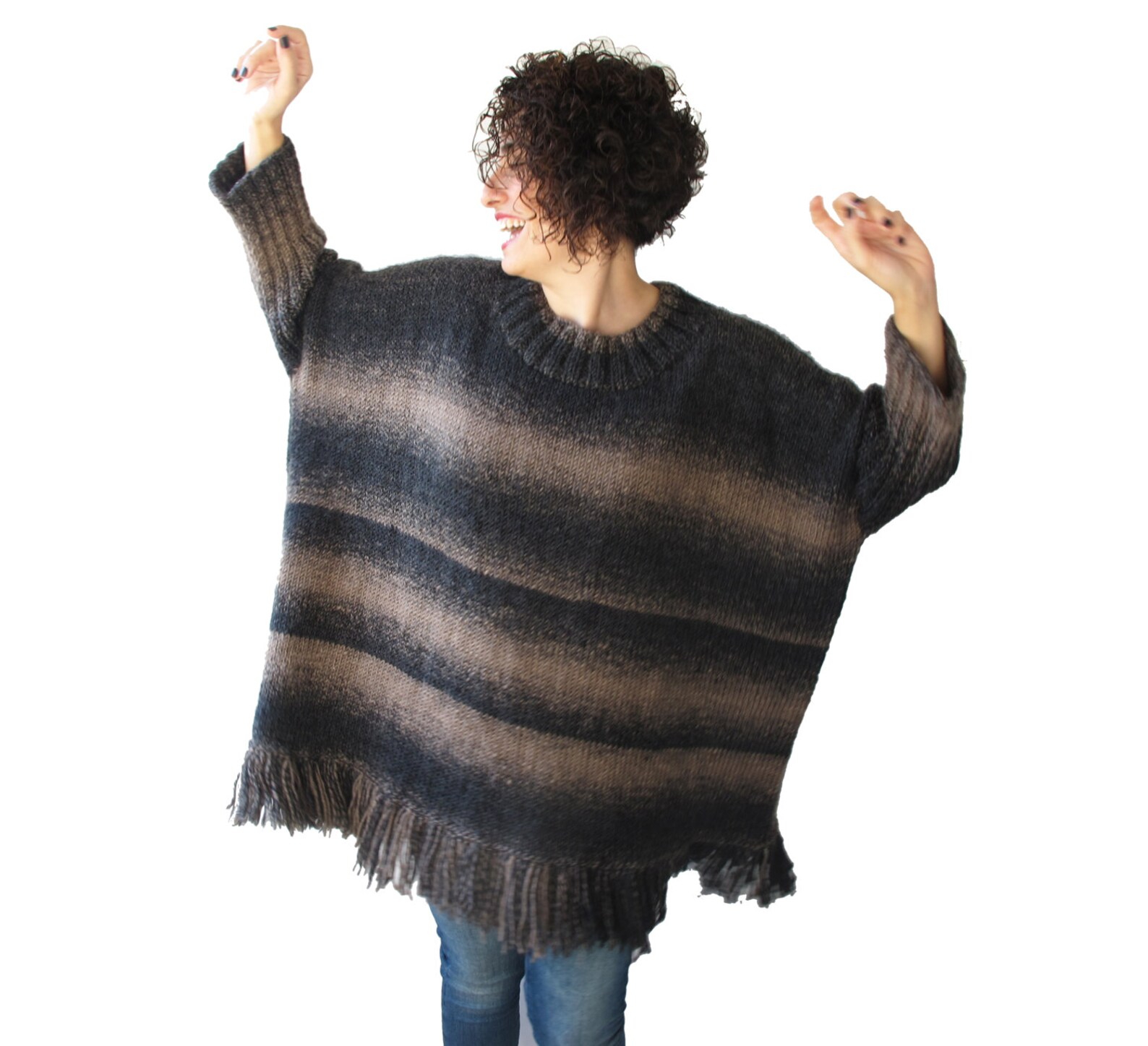 Wool Sweater Loose Fit Sweater Hand Knitted Sweater Big | Etsy