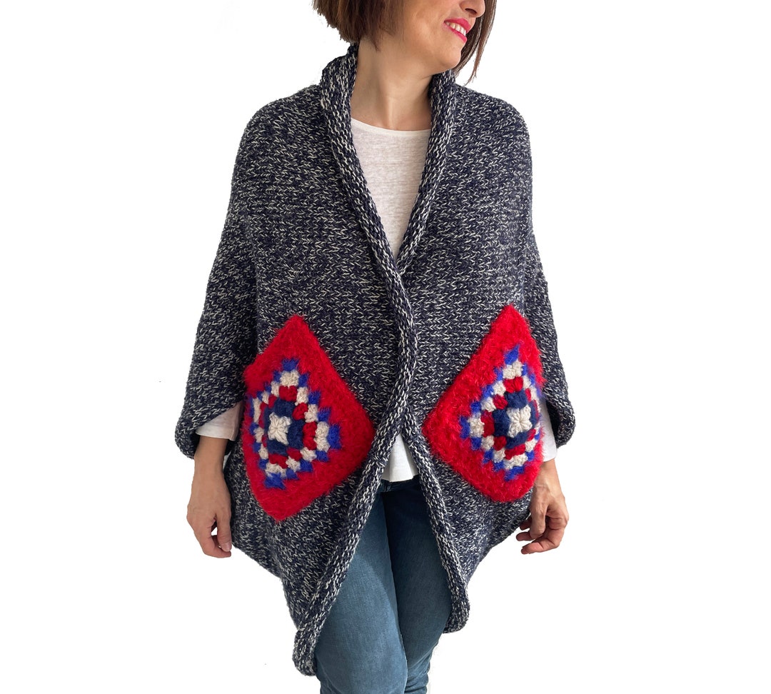 Wool Cardigan, Wool West, Wool Chunky West, Hand Knit - Etsy