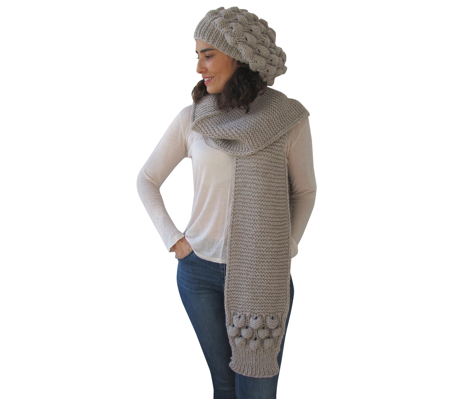 Winter Hat Wool Hat Wool Hat and Scarf Knit Wool Hat and - Etsy