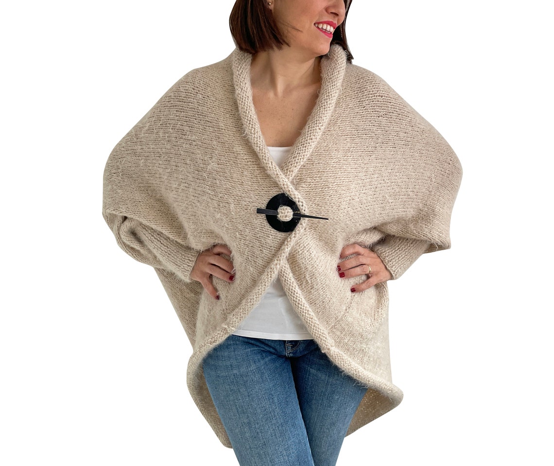 Wool Cardigan, Open Front Cardigan, Wrap Cardigan, Plus Size Clothing ...