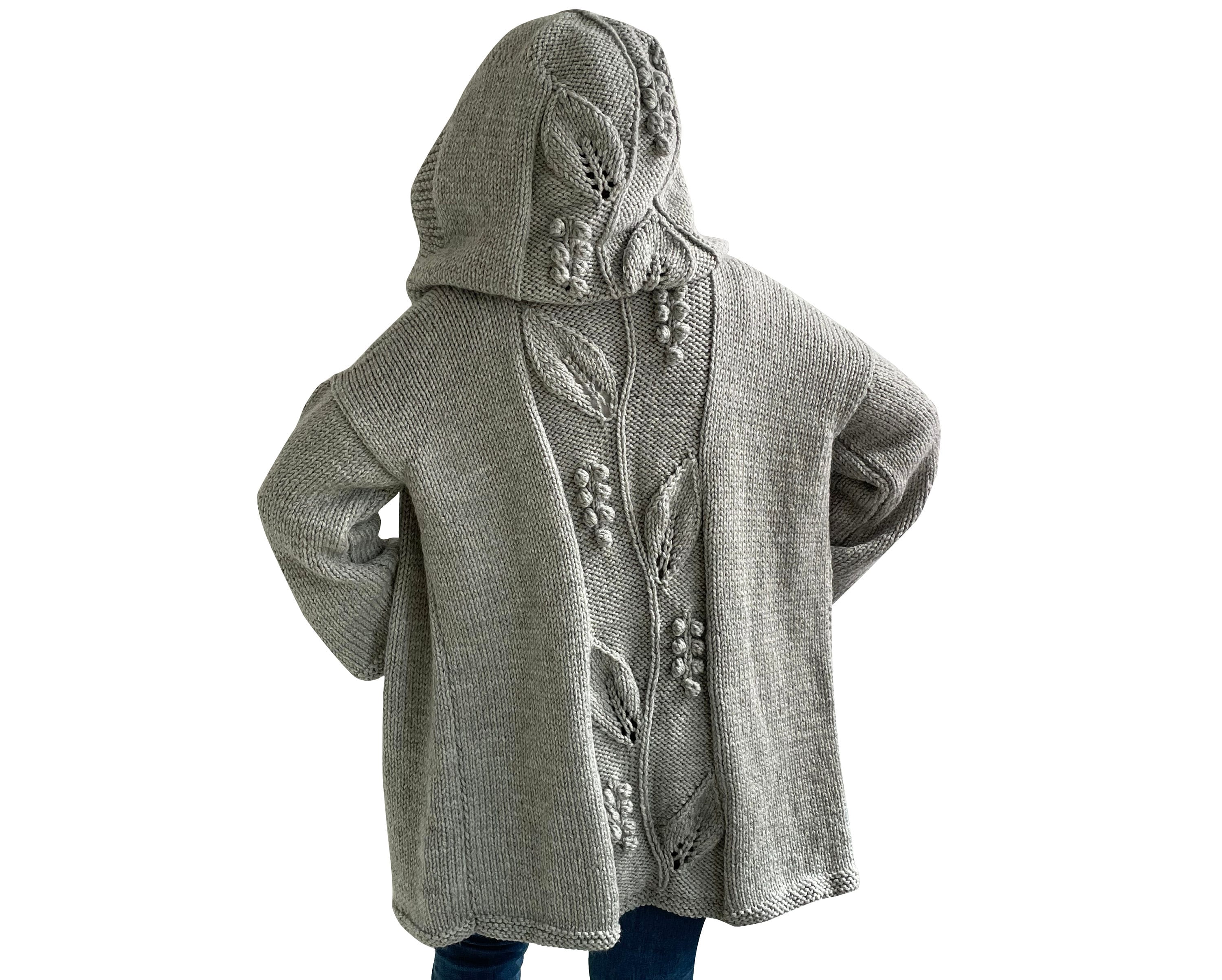 Hand Knit Overcoat Knit Cardigan Maxi Cardigan Casual - Etsy