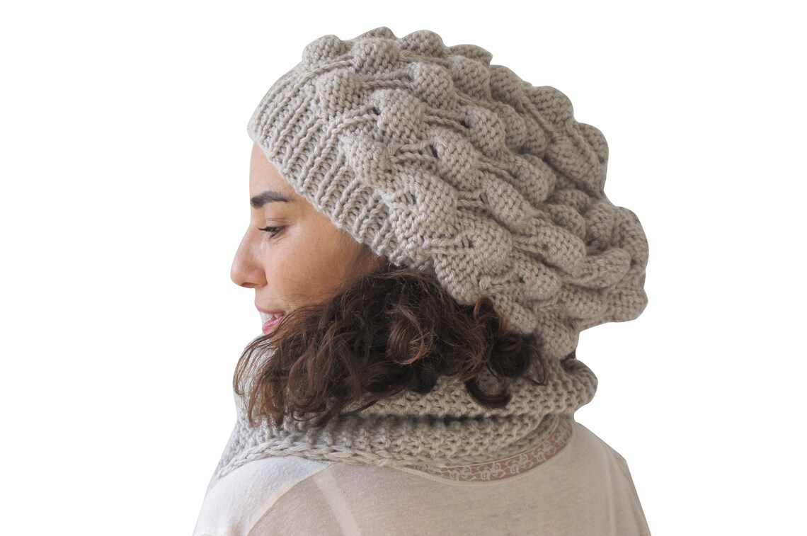 Winter Hat Wool Hat Wool Hat and Scarf Knit Wool Hat and - Etsy