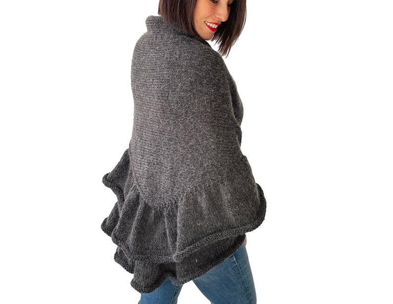 Wool Shawl Knit Shawl Outlander Inspired Shawl Ruffled - Etsy