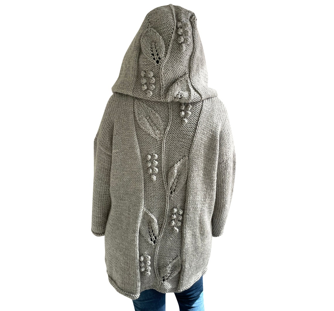 Hand Knit Overcoat Knit Cardigan Maxi Cardigan Casual - Etsy