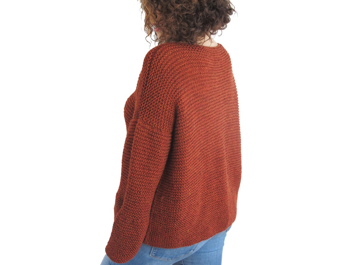 Wool Sweater Frilly Sleeves Rusty Boho Style Sweater | Etsy