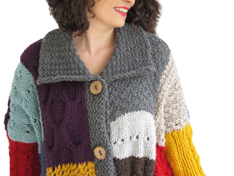 Harry Style Jw Anderson Cardigan Patchwork Cardigan Hand - Etsy