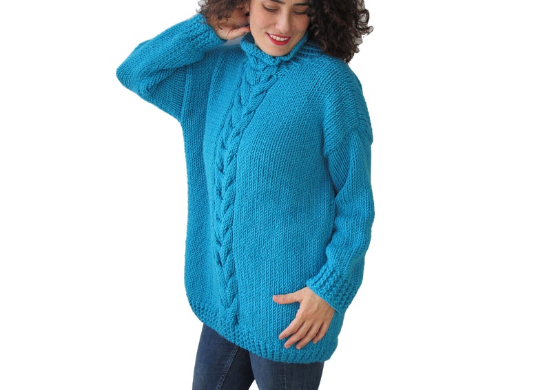 Chunky Hand Knit Sweater, Oversize Sweater, Plus Size Jumper,hand Knit ...
