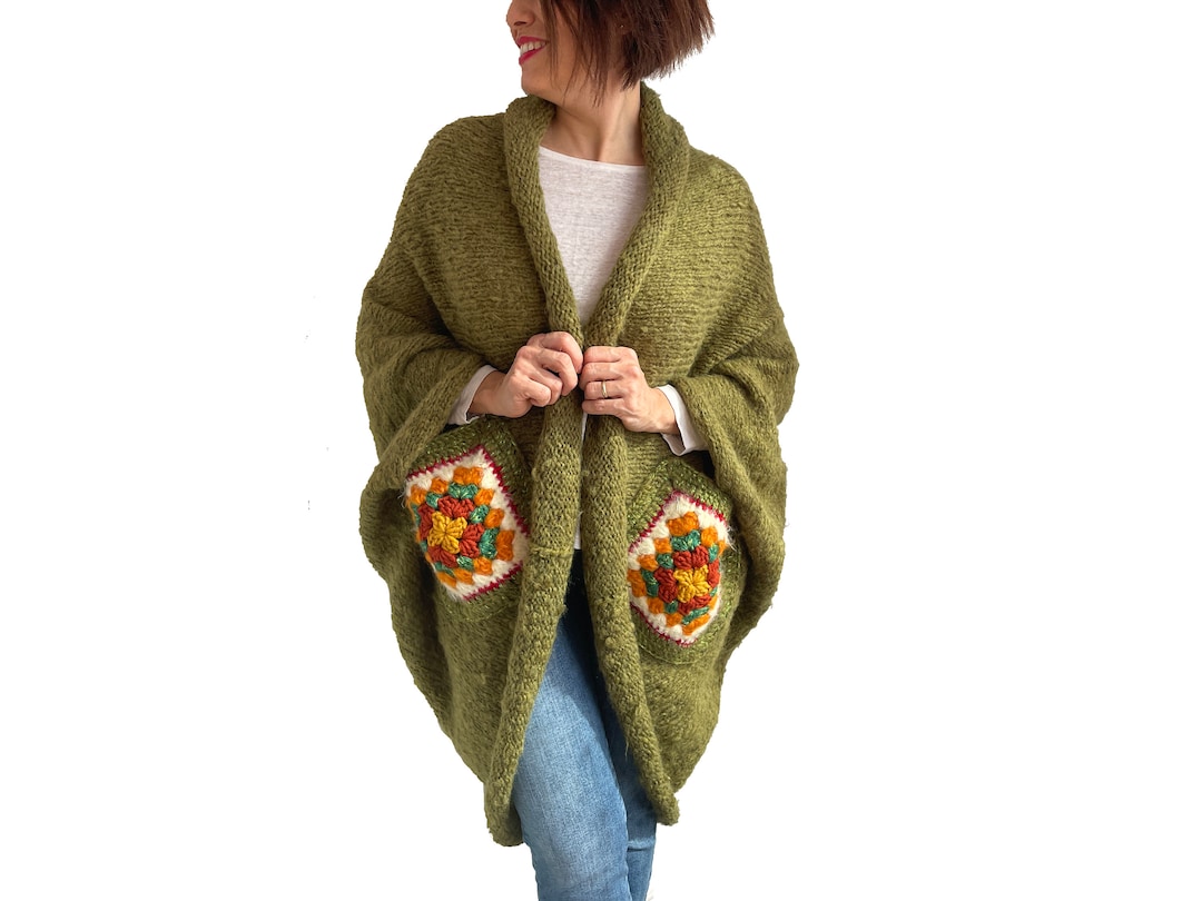 Wool Cardigan, Wool West, Wool Chunky West, Hand Knit - Etsy