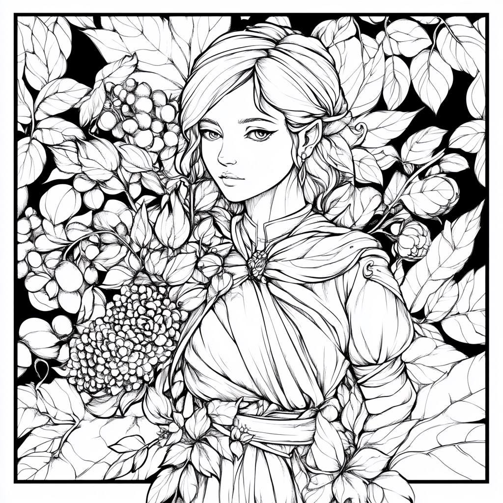 Adult Coloring Page Bundle4 Pagesfantasy Theme - Etsy
