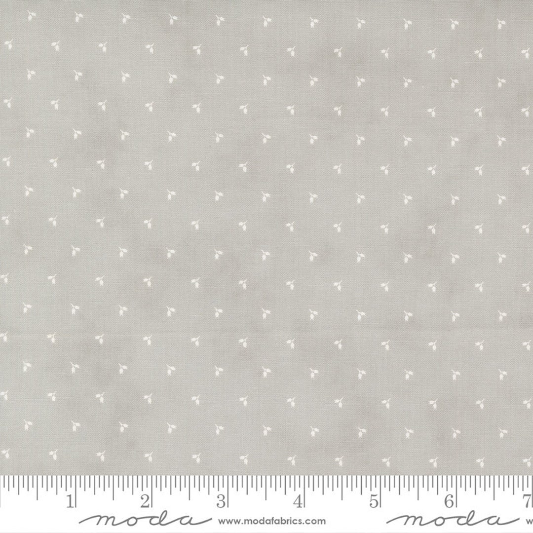 Bliss Fabric - Half Yard- Moda Fabric Gray Grey With Cream off White ...