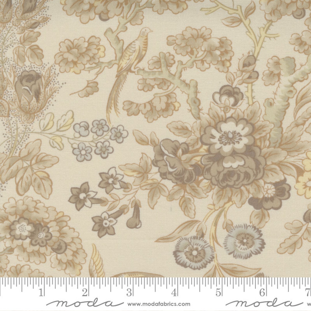 Regency Somerset Blues Fabric - Moda Fabric - Half Yard- Large Floral ...