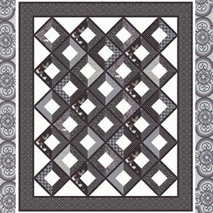 Shades of Gray Quilt Pattern - Quilt Pattern Two Tone Black and White ...