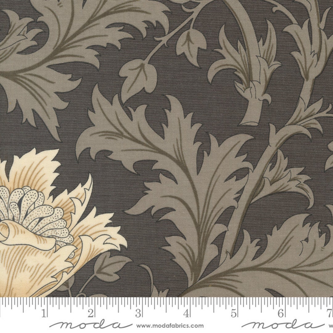 William Morris Ebony Suite Fabric - Half Yard- Anemone Large Floral ...