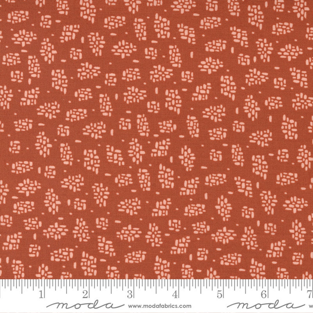 Songbook Fabric - Half Yard- Moda Fabric Rust Orange With Peach Design ...