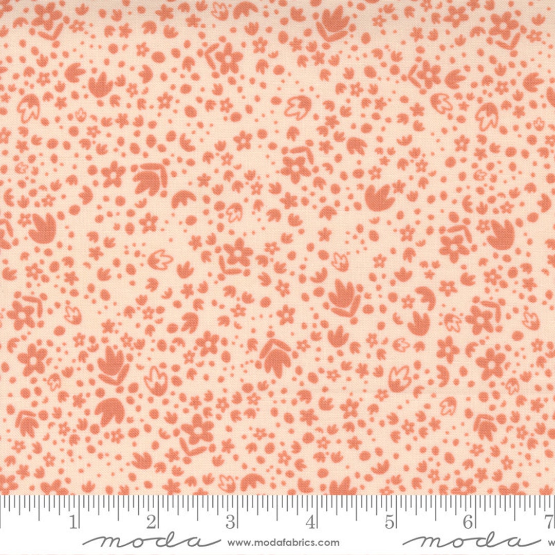 Songbook Fabric - Half Yard - Moda Fabric Peach Tonal Flowers Small ...