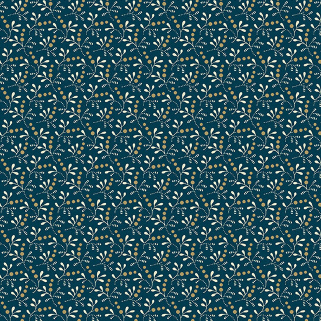 Cocoa Blue Fabric -half Yard- Edyta Sitar Fabric Greenberries Little ...