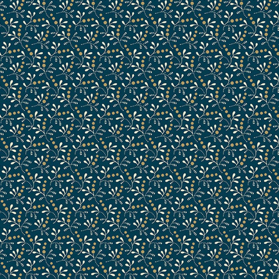 Cocoa Blue Fabric -half Yard- Edyta Sitar Fabric Greenberries Little ...