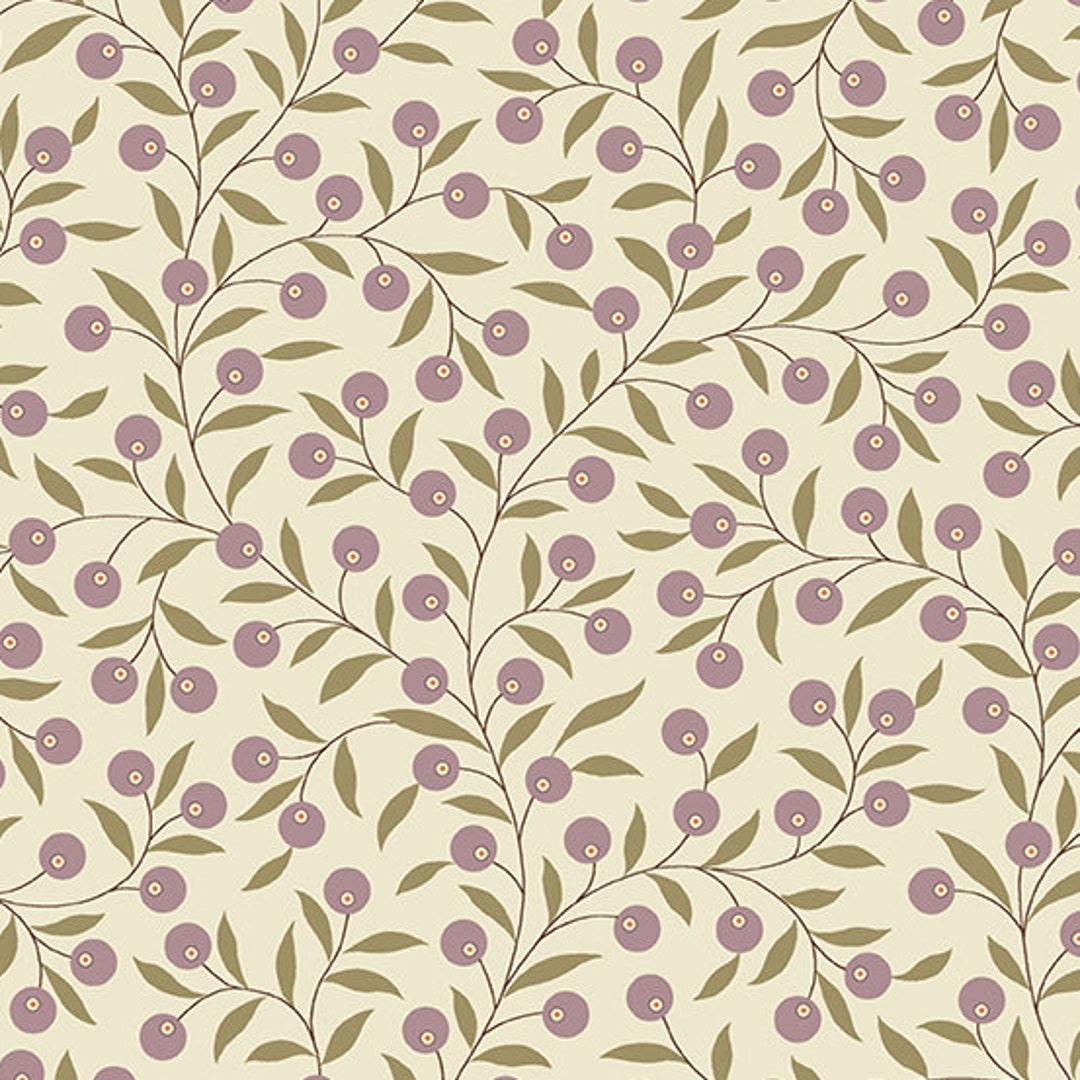 Practical Magic Edyta Sitar Fabric - Half Yard - Thimble Berries Lilac ...