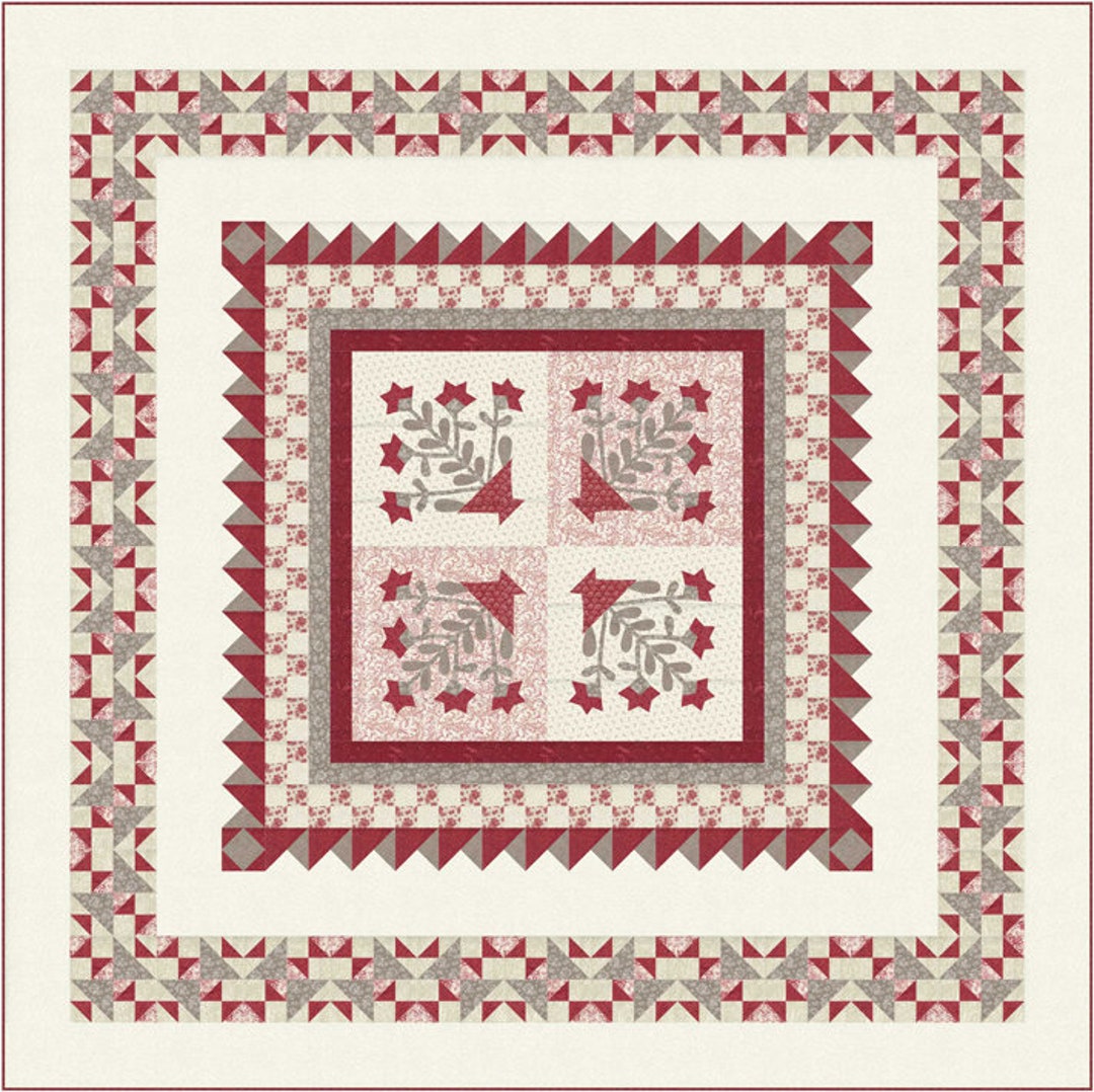 Cranberry Frost Quilt Pattern Set - Cranberries and Cream Fabrics by 3 ...
