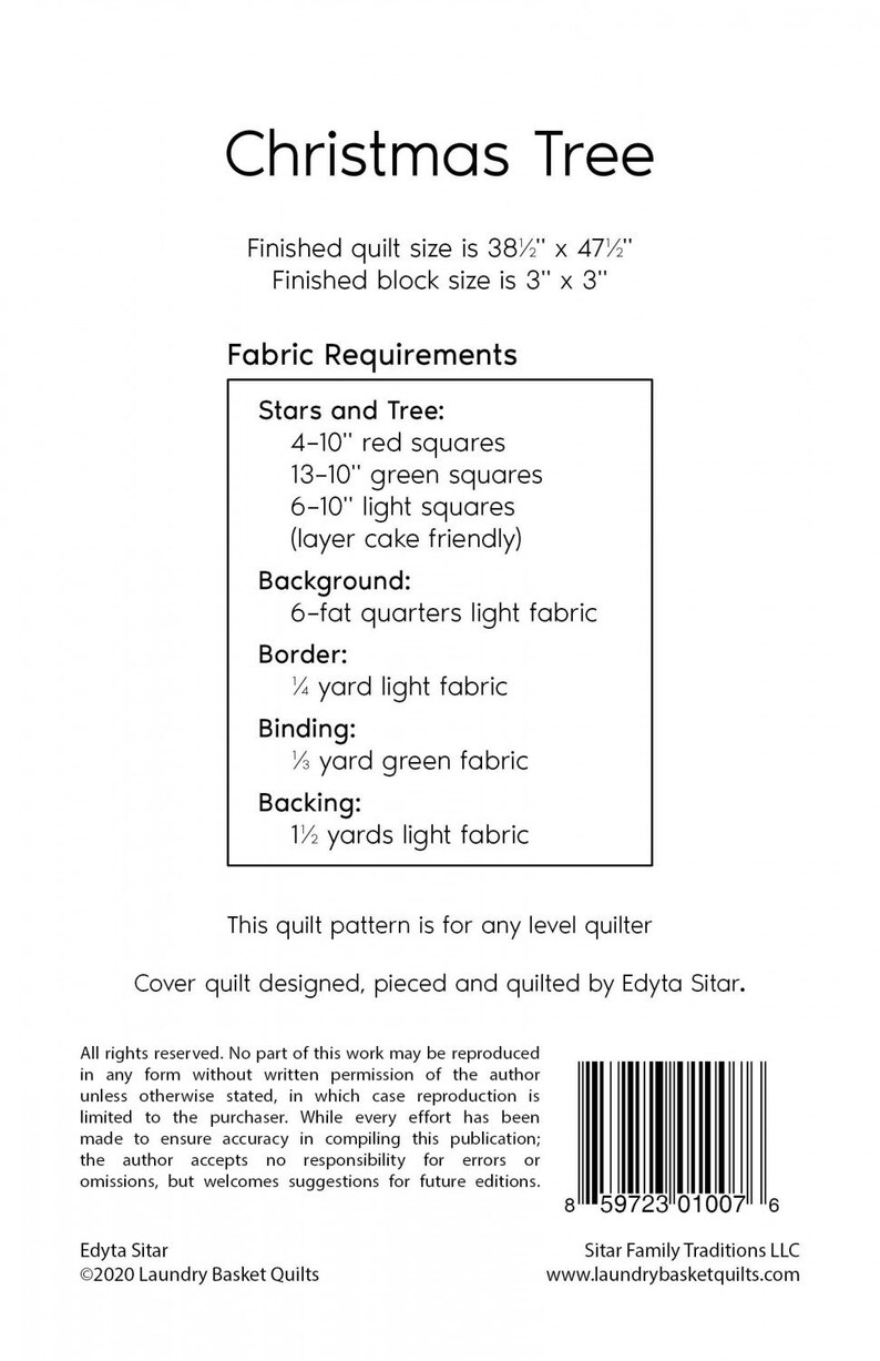 Christmas Tree Quilt Pattern Edyta Sitar Laundry Basket - Etsy