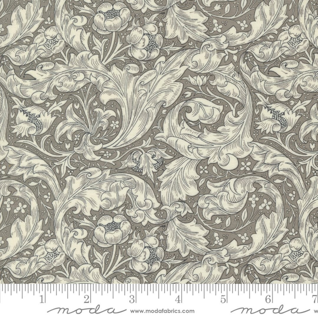 7 YARDS William Morris Ebony Suite Fabric-bachelors Button Florals Leaf ...