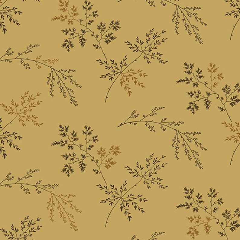 Super Bloom Fabric - Andover Fabric- Half Yard - Twigs in Dark Khaki ...