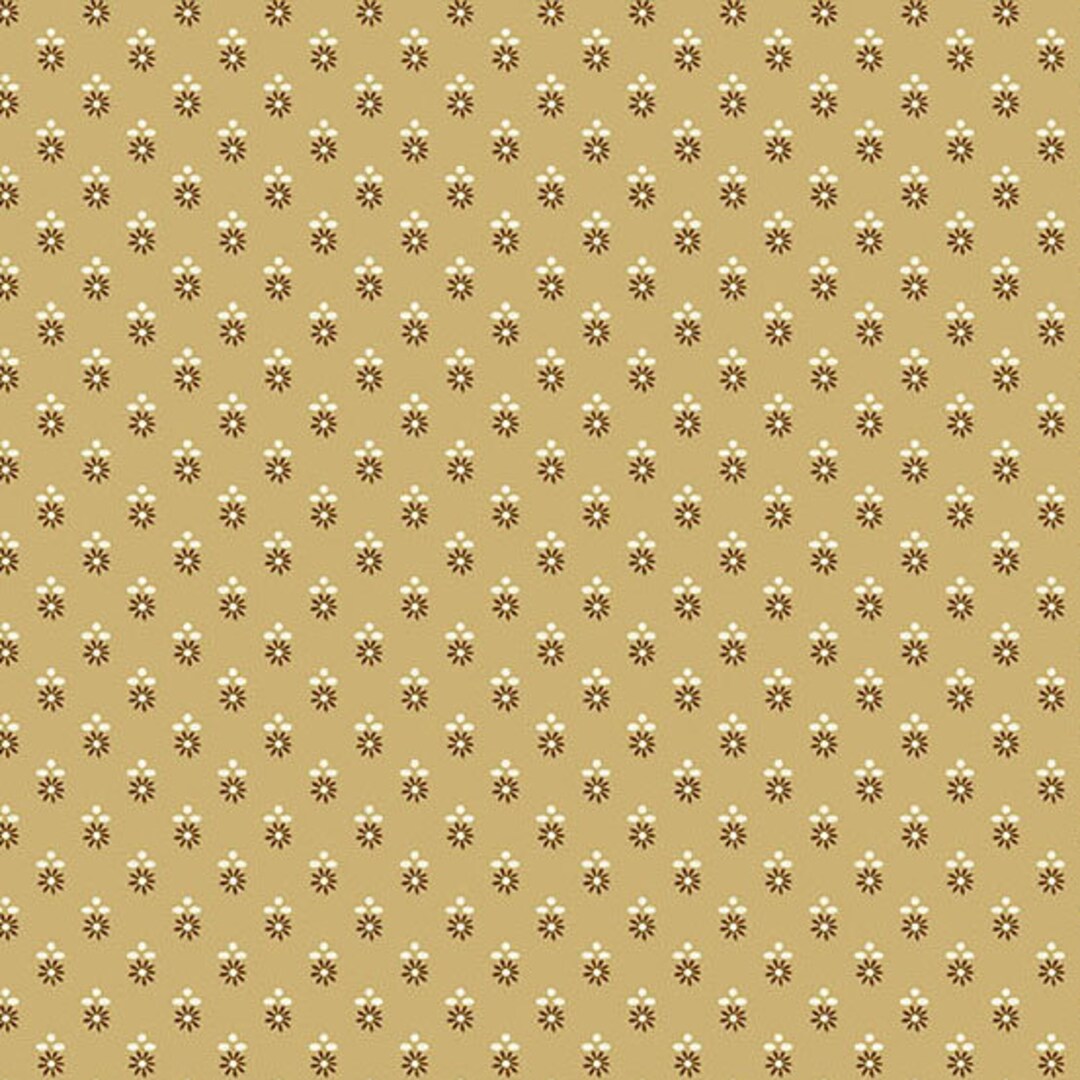 Oak Alley Fabric Di Ford Hall - Half Yard - Parchment Tan Brown With ...